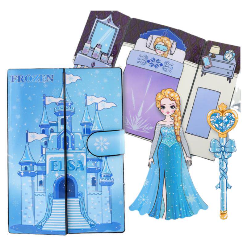 Frozen Princess Elsa Magnetic Quiet Book - Handmade Dress-Up Stickers