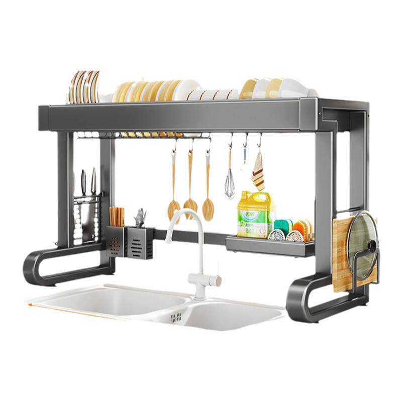 Multifunctional Dish Rack Drain Rack Gun Gray Sink Rack Kitchen Sink ...