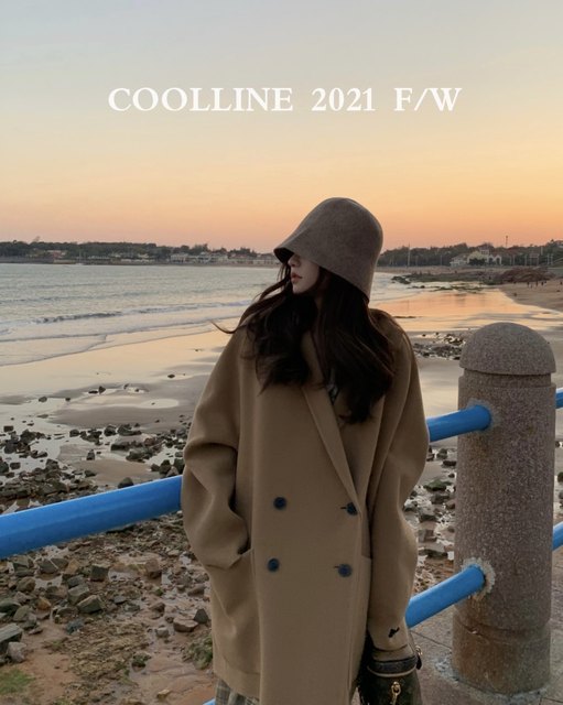 COOLLINE Lin Zixi looks good, Zha Korean version double -sided coat jacket