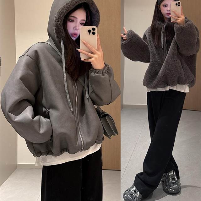 NN Family Autumn and Winter Women Thick Pu Pu connected to two double ...