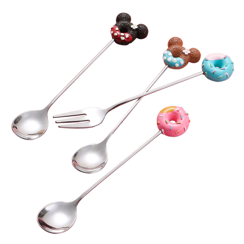 Ink Donut Coffee Spoon - Stainless Steel Dessert Fork
