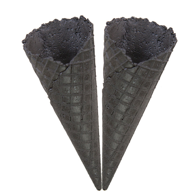 Bamboo Charcoal Ice Cream Cones - Crispy Cone Shells for Commercial Use