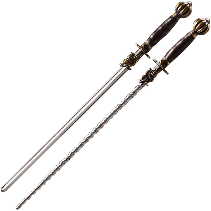 He Teng Wu Dian Double Mace & Whip - Spring Steel Martial Arts Weapon