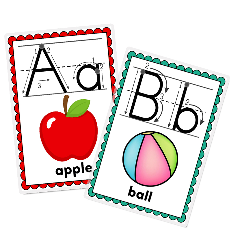 English Alphabet Flash Cards - ABC Learning Cards for Kids