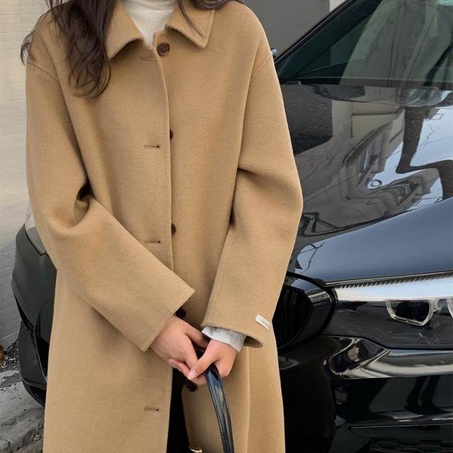 High -end 100 pure wool double -sided cashmere coat female 2024 winter new high -end double ...