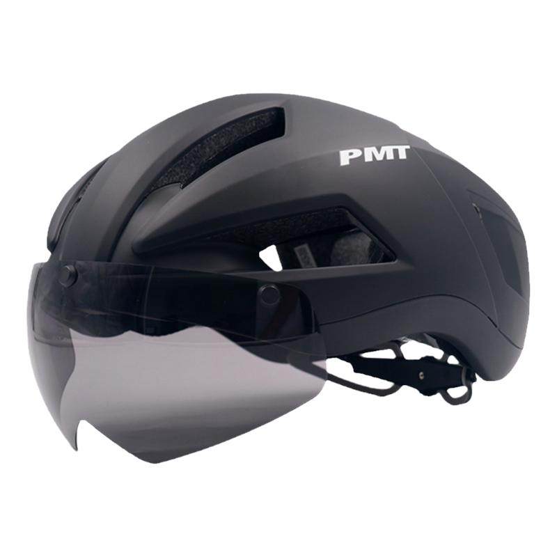 PMT Road Bicycle Helmet for Men and Women with Integrated Goggles