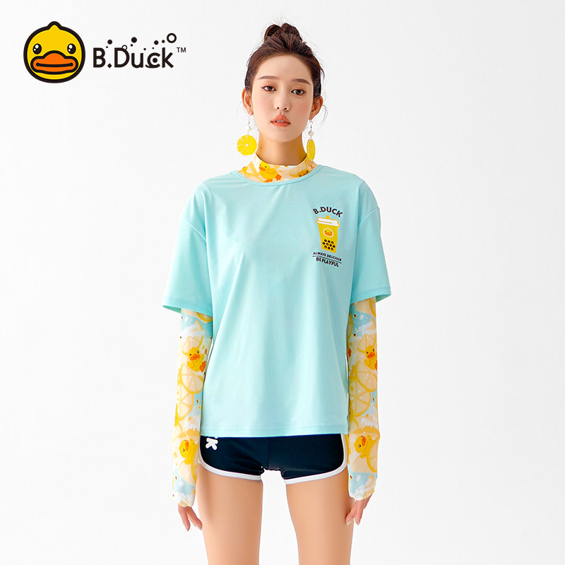 B.Duck Swimsuit Women's Split Three-Piece Set 2022 New Long Sleeve Sun ...