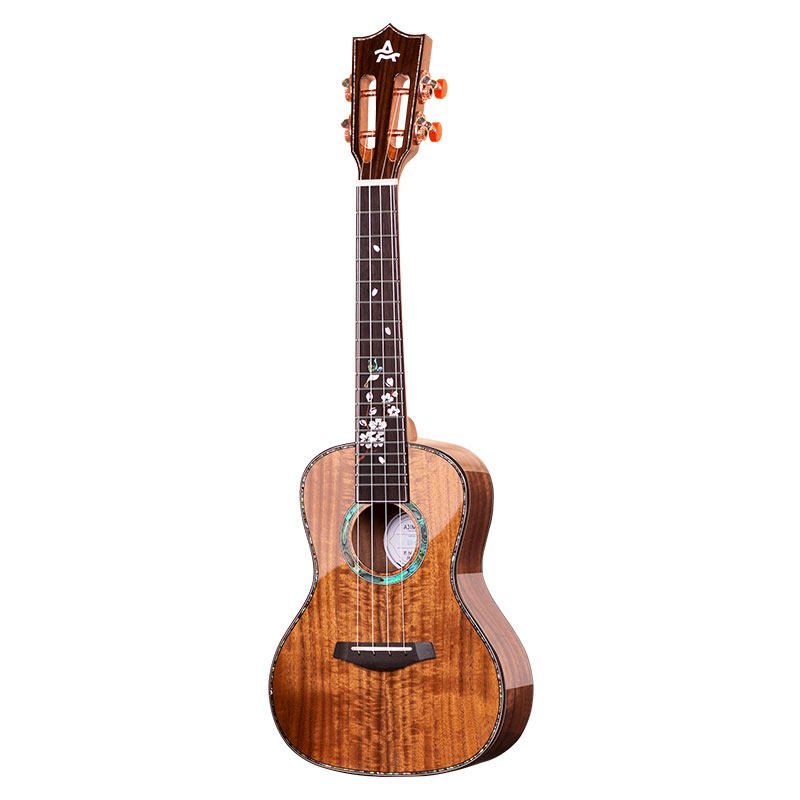 Ajima 23 Inch Acacia Ukulele - Tiger Grain Wood - Handmade Professional ...