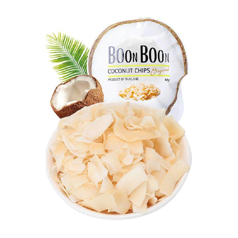 Boonboon coconut kokosové vločky dovezené z thajska 40 g * 1 balenie nevyprážané pečené suché ...