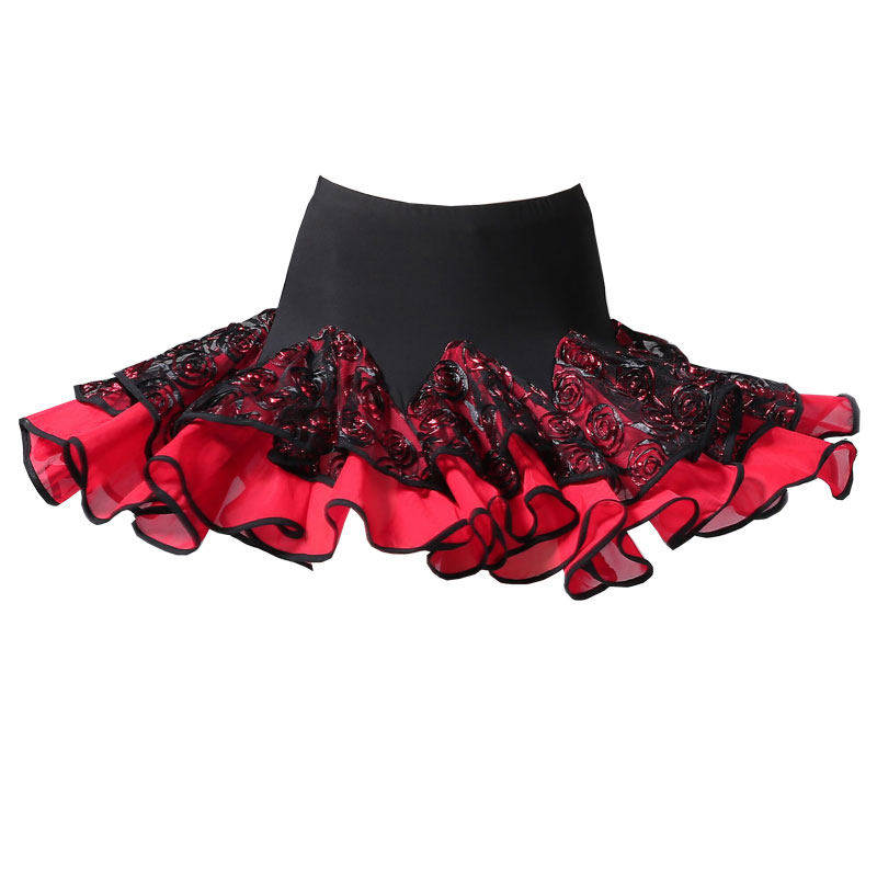 Falda de Baile Latino con Rosas - Rumba, Cha Cha, Samba - Disfraz de ...