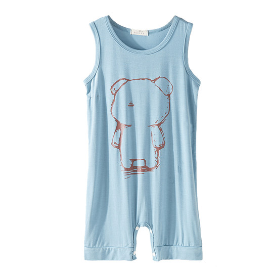 Anti-Kick Quilt Children's Jumpsuit Pajamas | Modal Cotton Home Clothes