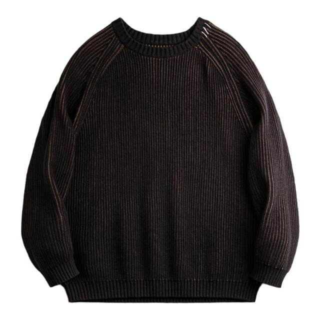 Madiden pretended to be American retro vertical striped woven sweater ...