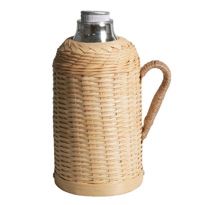 Sheli Handmade Bamboo Woven Retro Hot Water Bottle Thermos Traditional ...