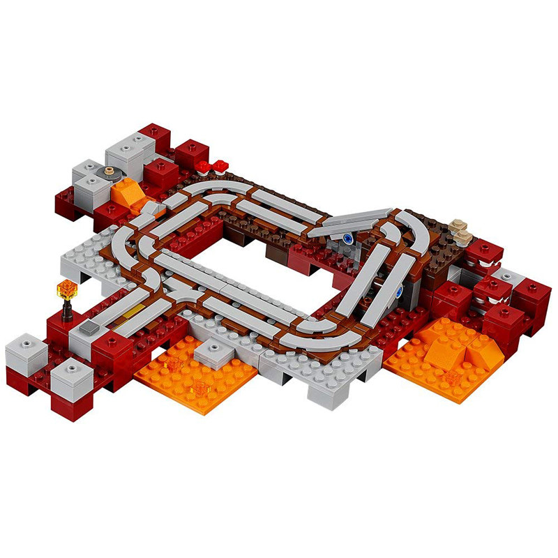 Minecraft Steve Figure Building Block Toy - Underground Railway Mine Cart