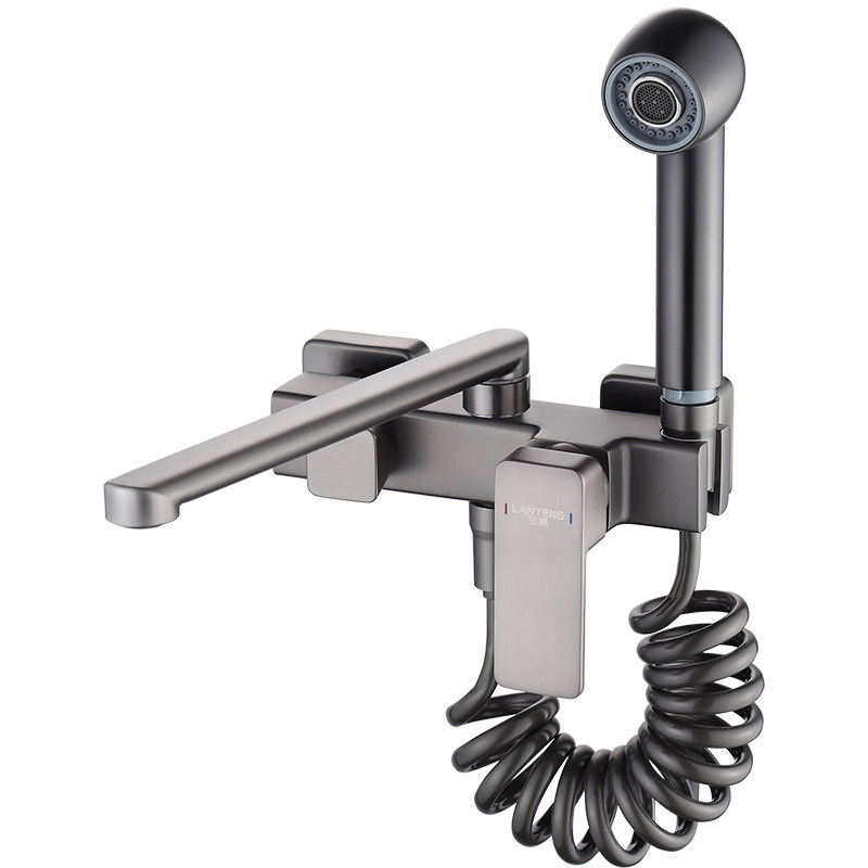 Orchid Gun Gray Bathroom Extended Bathtub Faucet - Concealed Shower ...