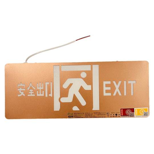 Thin Stainless Steel Emergency Exit Sign - Golden LED Evacuation Light ...