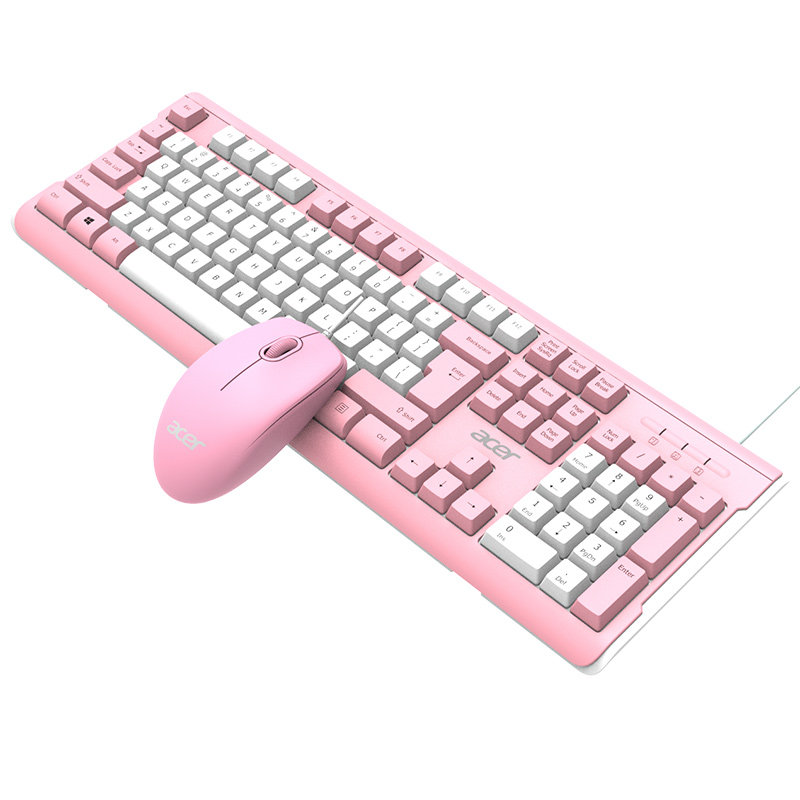 Acer Pink Keyboard and Mouse Set for Office, Home, Gaming - Wired for ...