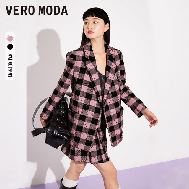 Vero Moda Ole Boal Skirt Autumn and Winter new cute girl plaid pattern high waist A short skirt wild