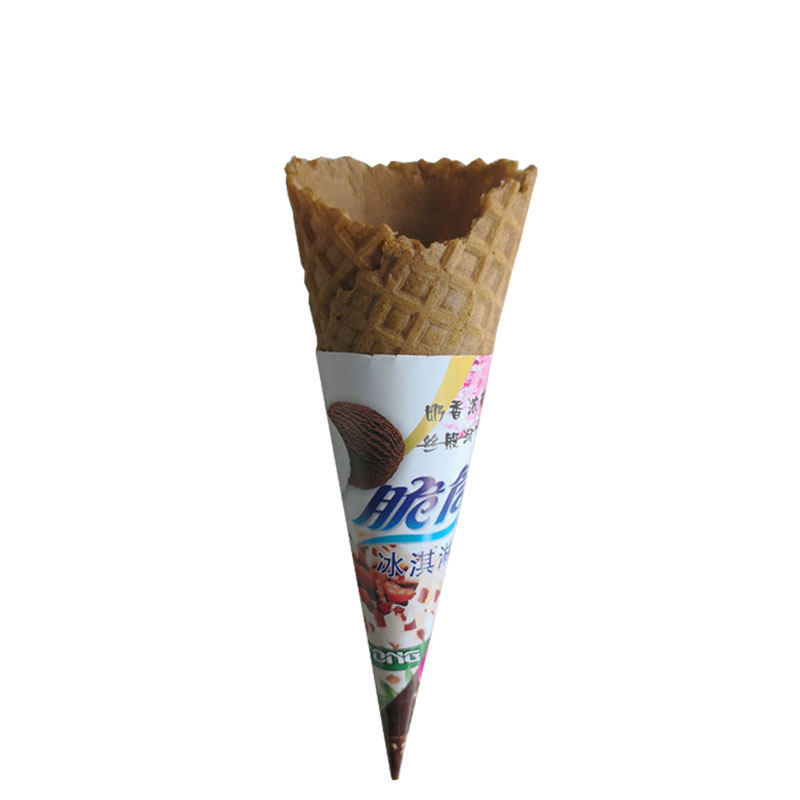 Cono crujiente de chocolate mediano lace - cono comercial de helado gigante