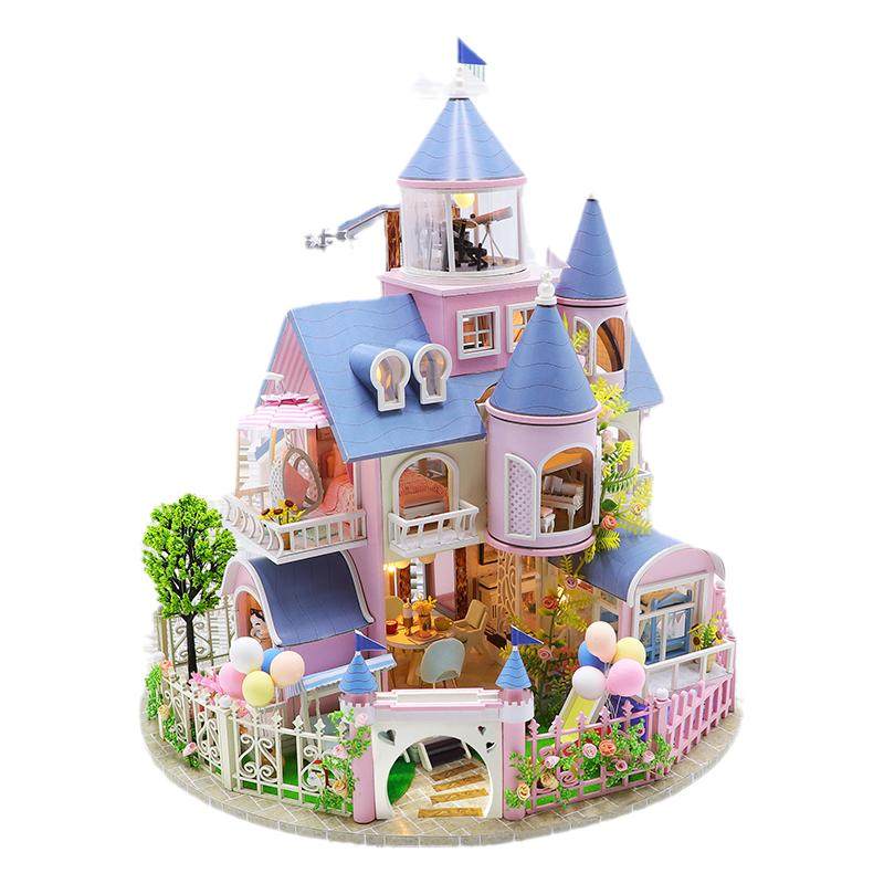 Märchenschloss Holzmodell - DIY Europäische Villa Bausatz