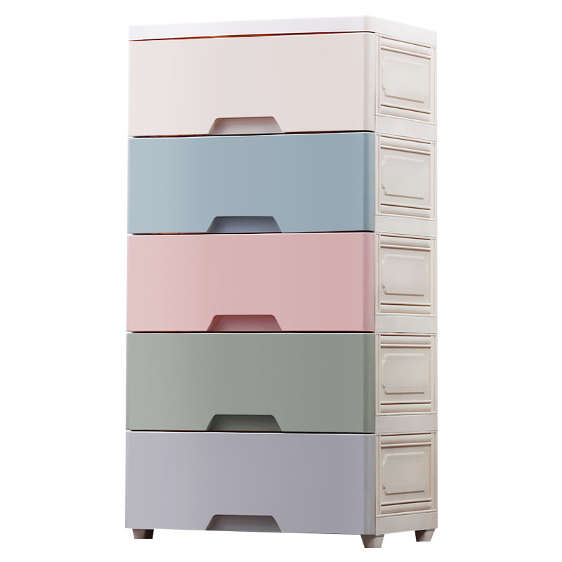 Children's Drawer Storage Cabinet Home Plastic Bedside Table Storage Box
