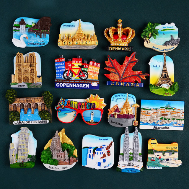 3D creative refrigerator magnets from around the world, cultural and ...