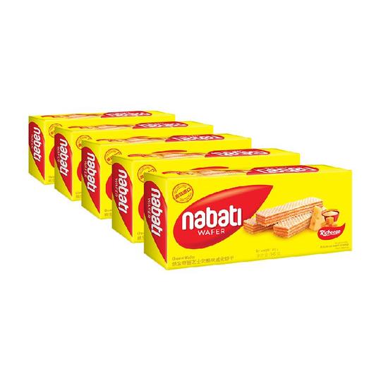 Richeese Naboti Cheese Wafer Biscuits - 725g (5 x 145g)