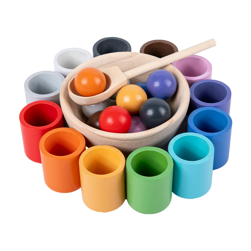 Montessori Ball and Cup Educational Toy for Children | Color Matching ...