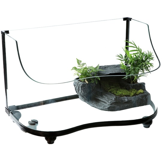 ตู้เลี้ยงเต่า Li Yimei Arc Turtle Tank - อะคริลิคพร้อมพื้นที่อาบแดด