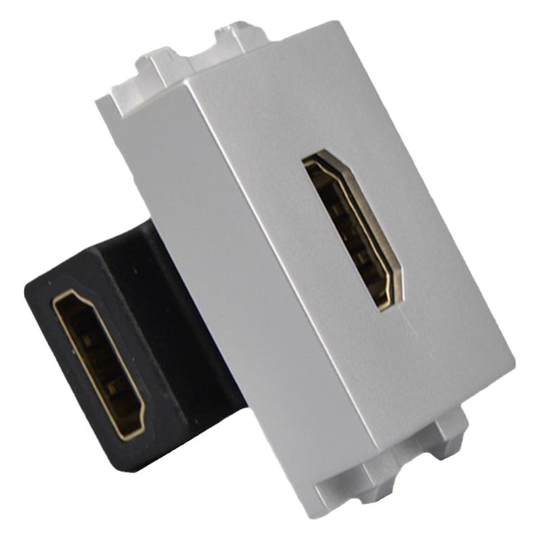 Silver HDMI Elbow Module 90-Degree - High-Definition Digital TV Port ...