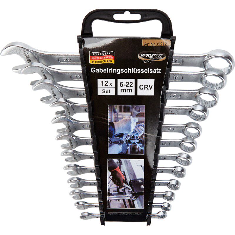 Masterproof 12-Piece Plum Blossom Wrench Set - Metric, CRV Steel