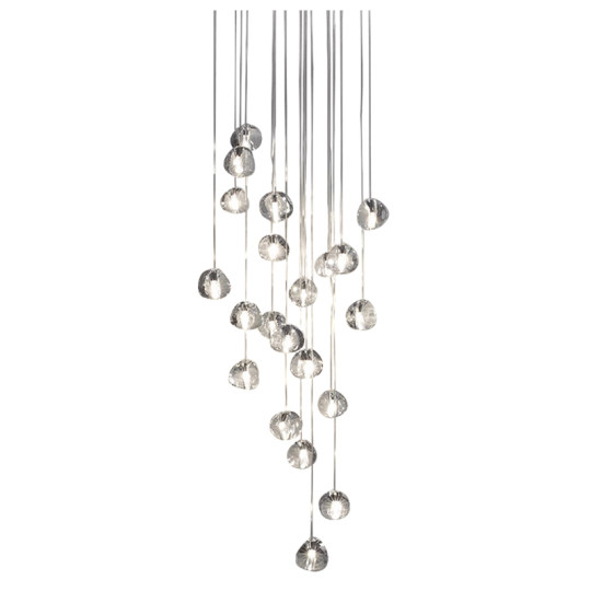 Glass Drop Chandelier Light Luxury Self-Built House Empty Villa Corner ...