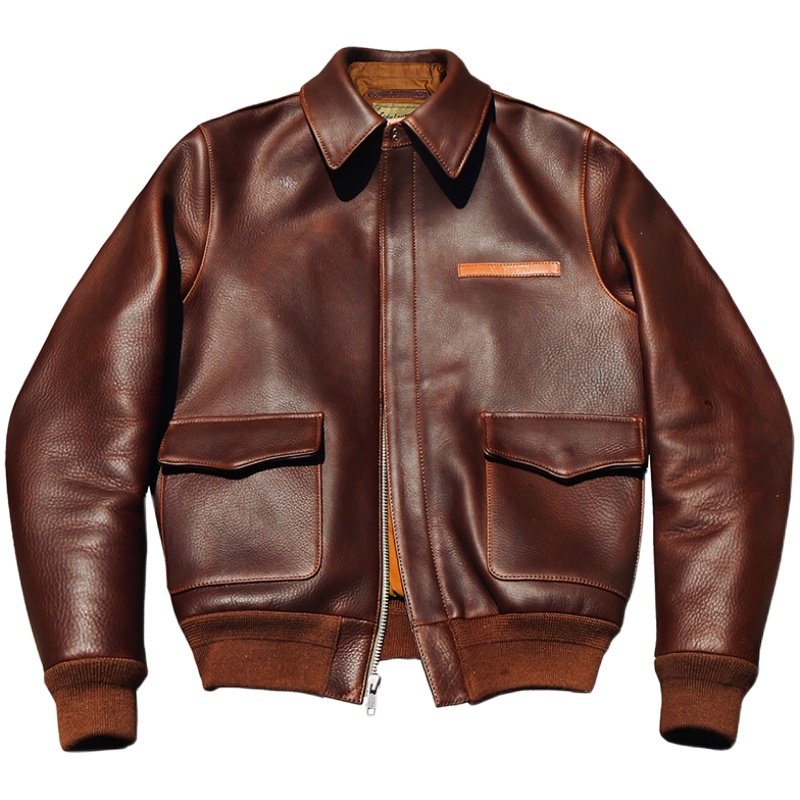 Heavy Cowhide Flight Jacket Replica - The Real McCoy's A-2 Contract ...