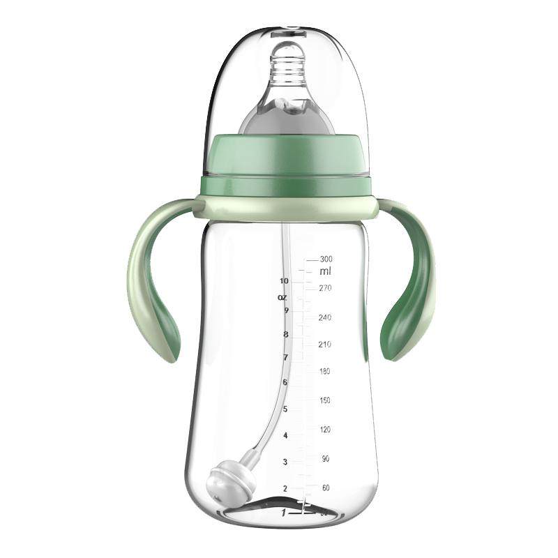 Biberón Jackie Babe 240ml PP Wide-Neck con pajita y asa