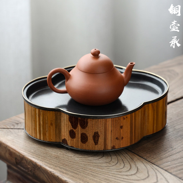 Handmade copper, brass edging, Xiangfei bamboo pot holder, Begonia pot ...