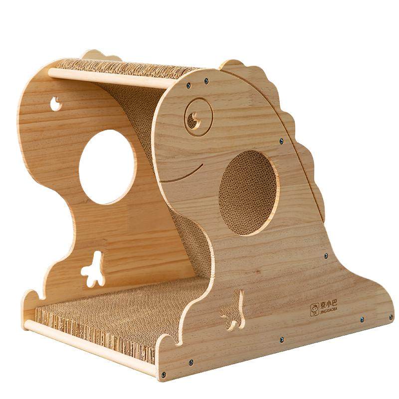 Dinosaur Solid Wood Cat Scratch Board - Wear-Resistant Non-Shedding Cat ...