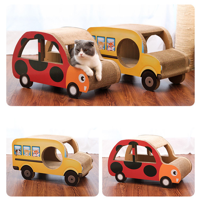 Cat grabbing car cat nest Cat cat school bus cat's claw board plus hard ...