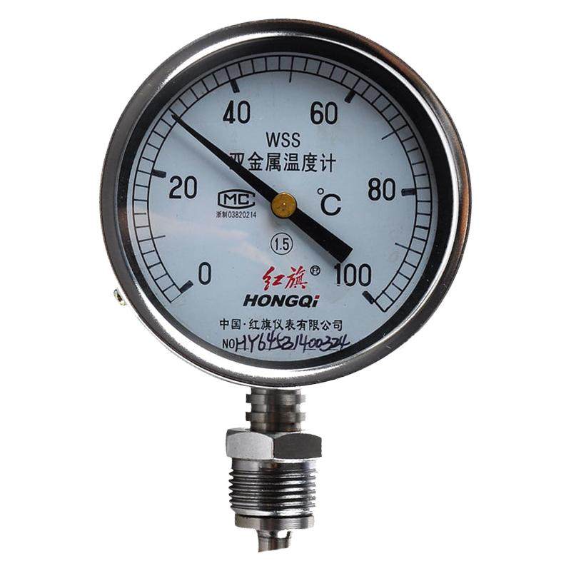Red Flag WSS-401 Shaft/411 Radial Bimetallic Thermometer - Industrial Table Customization