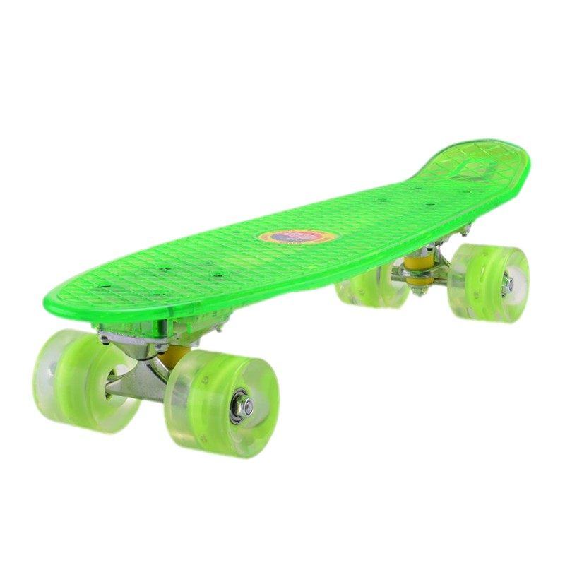 New LED Light Transparent Flash Skateboard Small Fish Board Children's ...