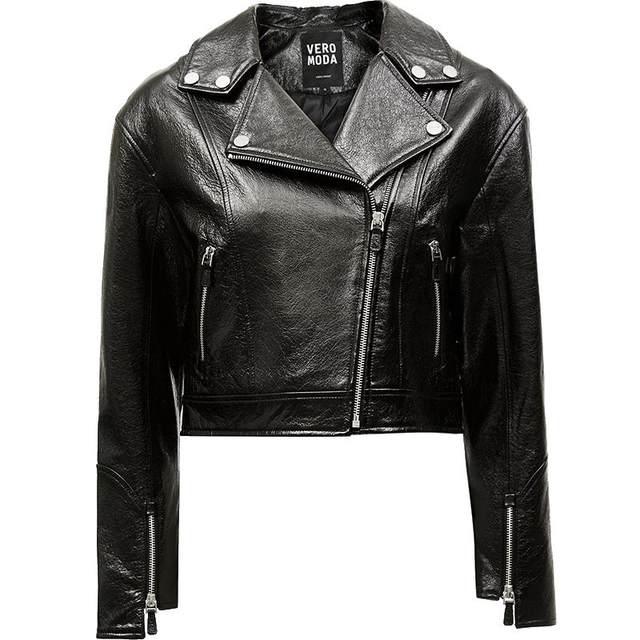 Vero Moda Leather Jacket 2025 Spring New Sheep Split Leather Glossy ...
