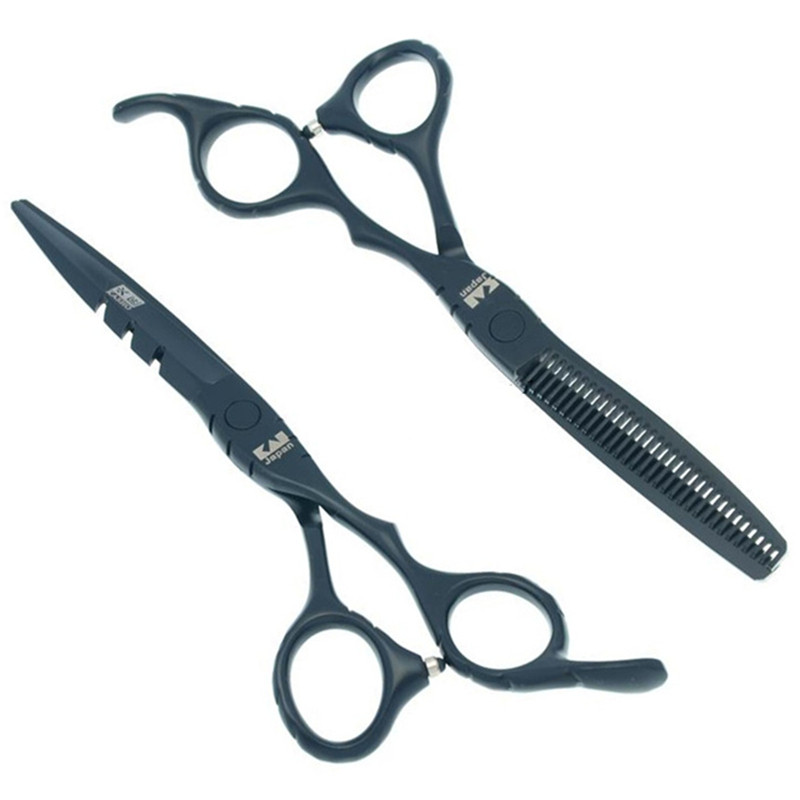 6-Inch Zilongzi Japanese Black Hair Scissors Set for Hair Trimming ...