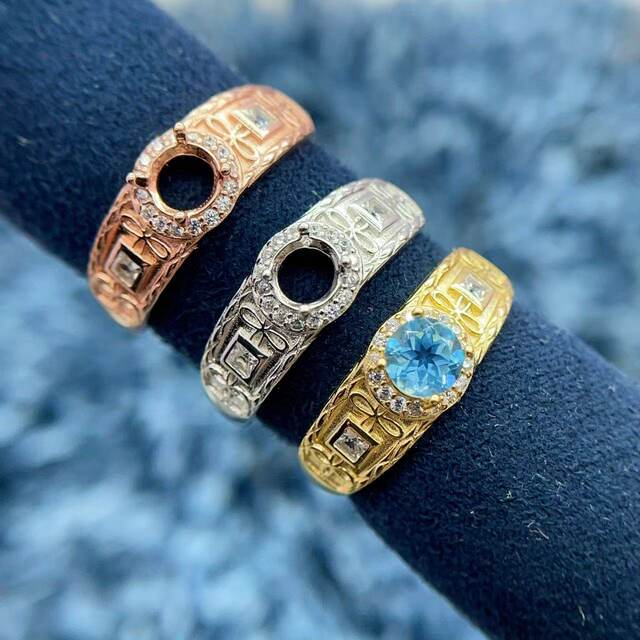 S925 Silver Ring Empty Circular 5*5mm Heavy Industry Men and Women's ...