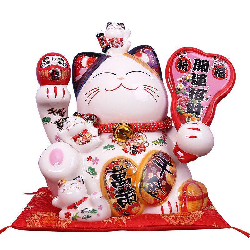 Thousand Cats Ceramic Lucky Cat Candy Jar - Home Decor Gift