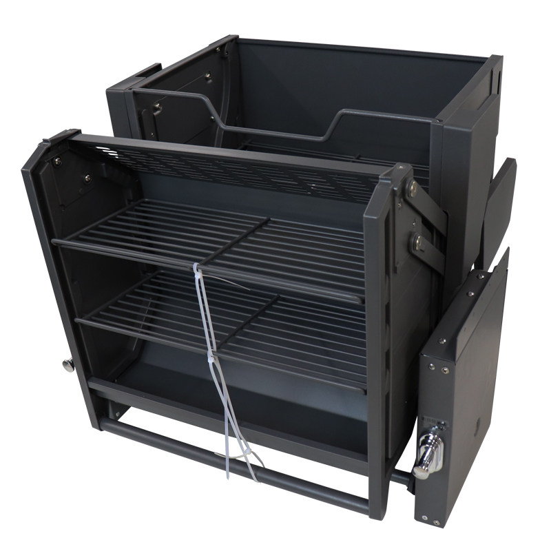 Hoffnung Double Layer Pull-Down Basket - Chrome Plated Iron Kitchen Storage