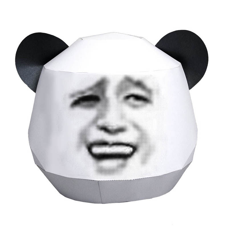 Topeng Emoji Aino - Penutup Kepala Anime Panda Lucu untuk Halloween