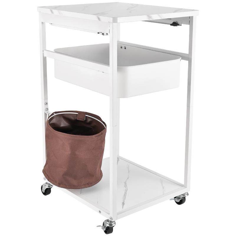 Mobile Bedside Table with Wheels - Living Room Bedroom Storage Cabinet ...