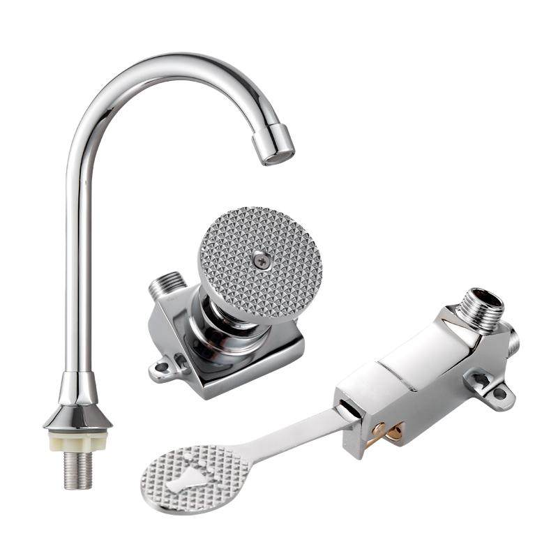 Foot-Operated Faucet Switch for Brass Laboratory and Hospital Basins