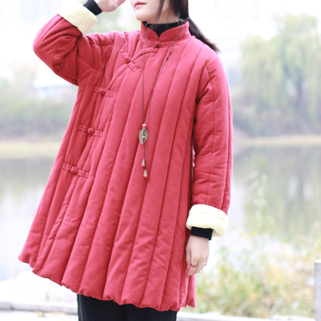 Winter new ethnic retro Chinese style cotton and linen tops and coats ...