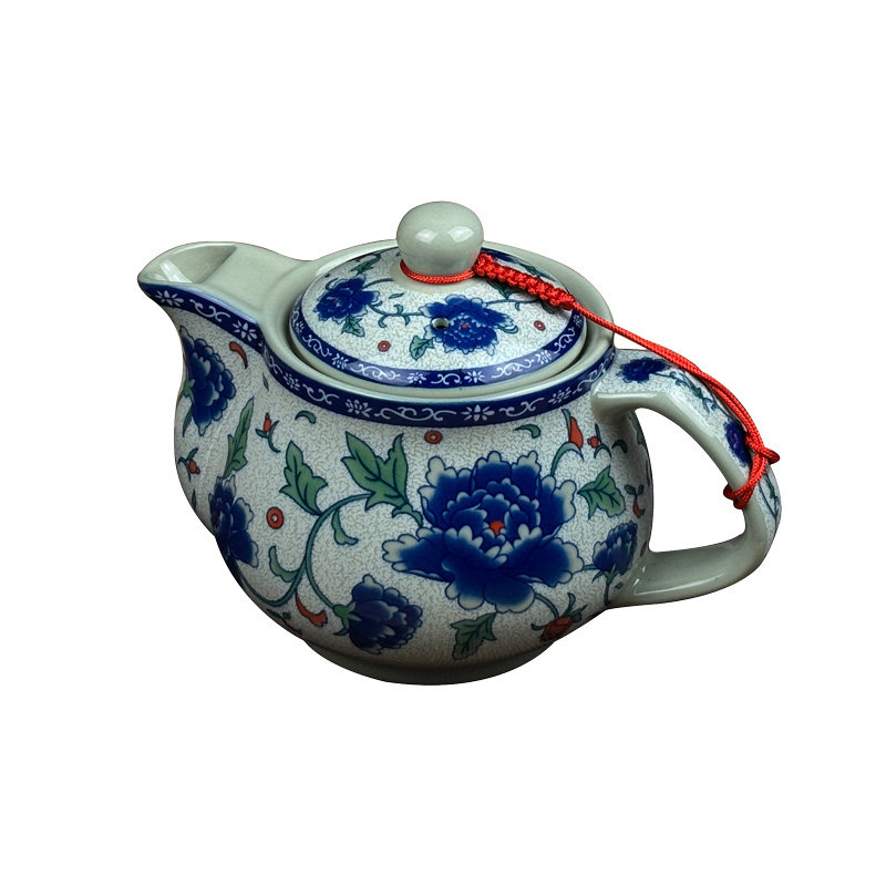 Sharp & Clever Ceramic Teapot - Blue & White Porcelain with Filter & Handle