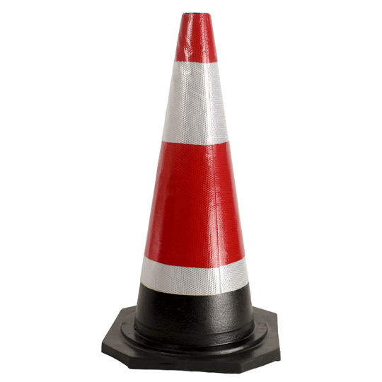 Cône de route en caoutchouc réfléchissant pour la sécurité routière
